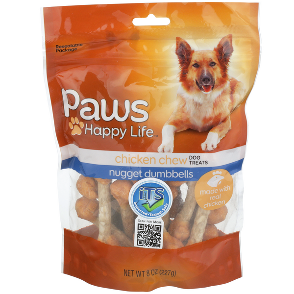 Paws Premium Naturals Chicken Chew Nugget Dumbbells Dog Treats | Hy-Vee ...