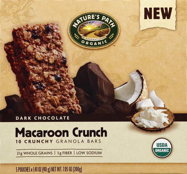 Nature's Path Dark Chocolate Macaroon Crunch Organic Granola Bars 5-1 ...