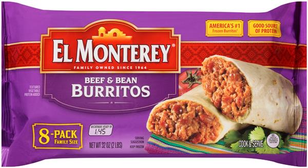 El Monterey Beef & Bean Burritos 8Pk | Hy-Vee Aisles Online Grocery ...