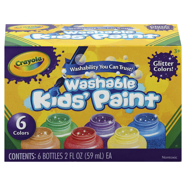 Crayola Washable Kids' Paint, Glitter Colors 3+ 6Ct | Hy-Vee Aisles ...