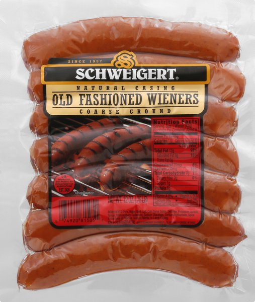 Schweigert Meats Natural Casing Old Fashioned Wieners Coarse Ground ...