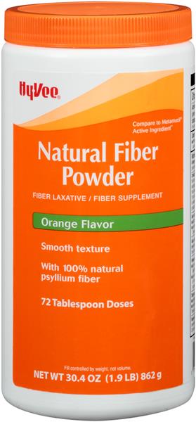 Hy-Vee Natural Fiber Powder Orange Flavor Fiber Laxative/Fiber ...