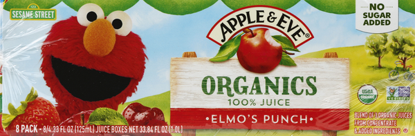 Apple & Eve Organics Sesame Street Elmo's Punch 100% Juice 8PK | Hy-Vee ...