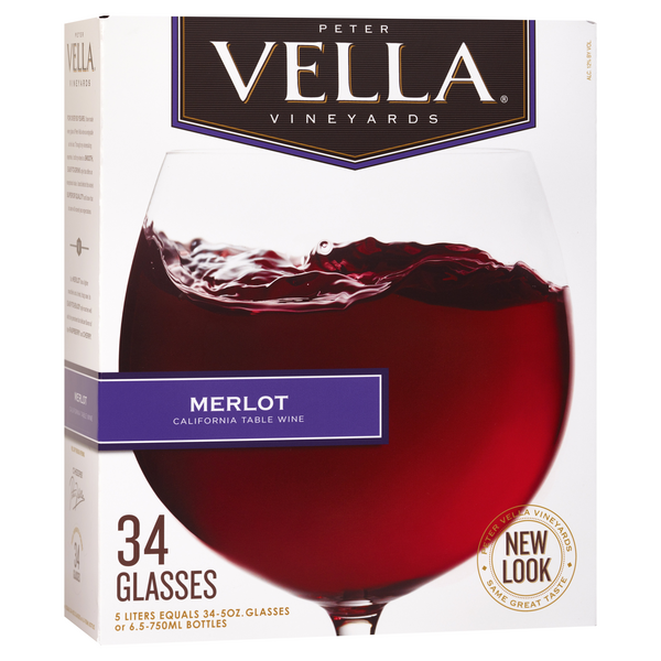 Peter Vella Merlot Red Wine 5L Box Wine | Hy-Vee Aisles Online Grocery ...
