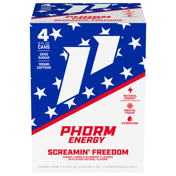 Phorm Energy Screamin' Freedom Energy Drinks, 4Pk | Hy-Vee Aisles ...