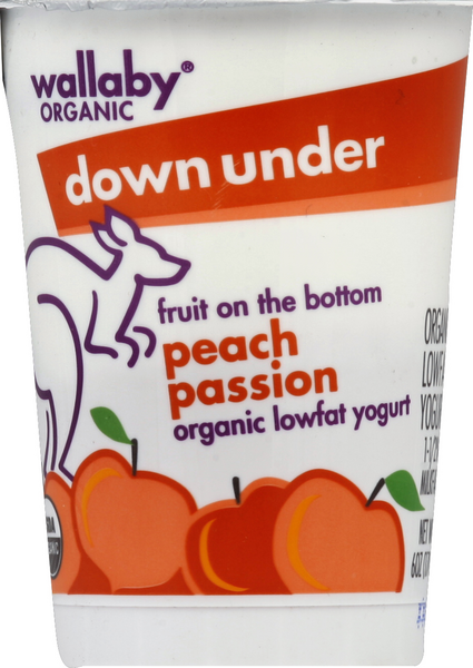 Wallaby Organic Lowfat Fruit On the Bottom Peach Passion Down Under ...