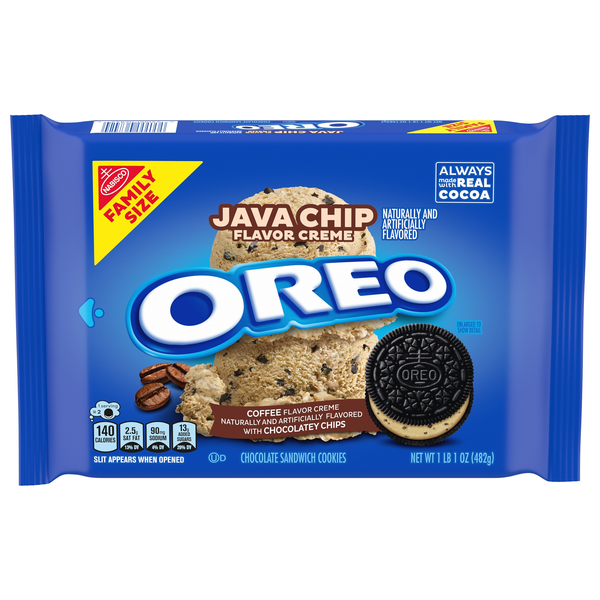 Nabisco Oreo Java Chip Flavor Creme Chocolate Sandwich Cookies Family ...
