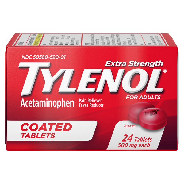 Tylenol Extra Strength Coated Tablets with Acetaminophen 500mg | Hy-Vee ...