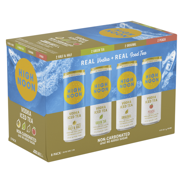 High Noon Vodka Hard Iced Tea Ready to Drink Cocktail Lake Variety Pack ...