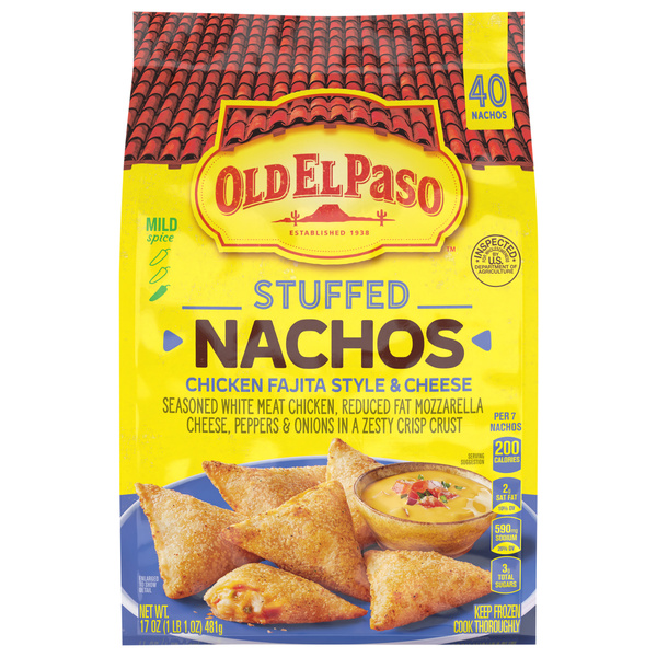 Old El Paso Stuffed Nachos Chicken Fajita Style & Cheese, Mild, 40Ct ...