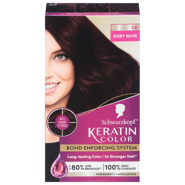 Schwarzkopf Keratin Color 1.8 Ruby Noir Hair Color Kit | Hy-Vee Aisles ...