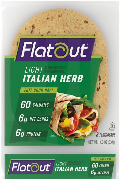 Flatout Light Italian Herb Flatbread, 8Ct | Hy-Vee Aisles Online ...