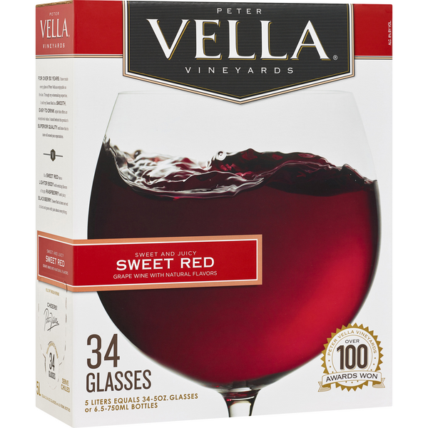 Peter Vella Sweet Red Wine 5L Box Wine | Hy-Vee Aisles Online Grocery ...