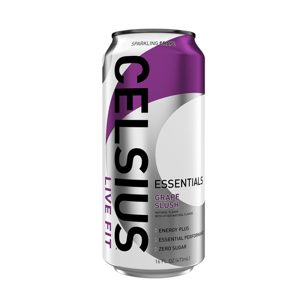 CELSIUS ESSENTIALS, Sparkling Grape Slush, Performance Energy Drink 16 ...