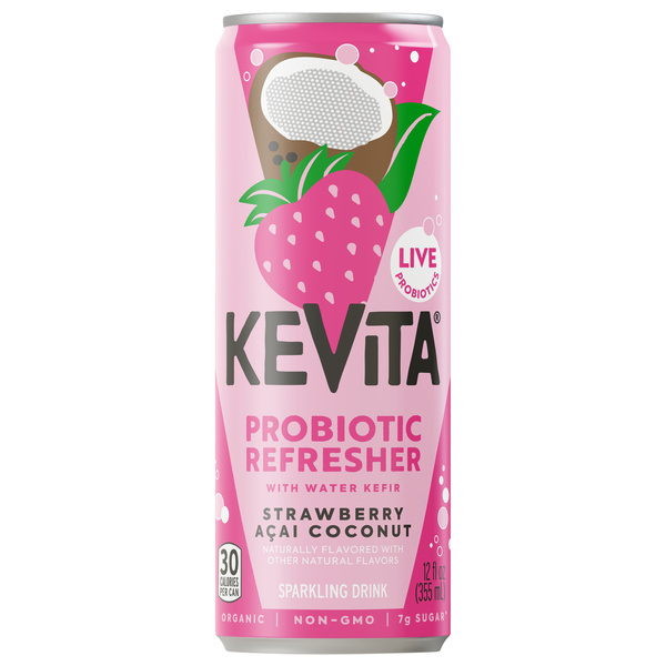KeVita Strawberry Acaí Probiotic Refresher Sparkling Drink | Hy-Vee ...