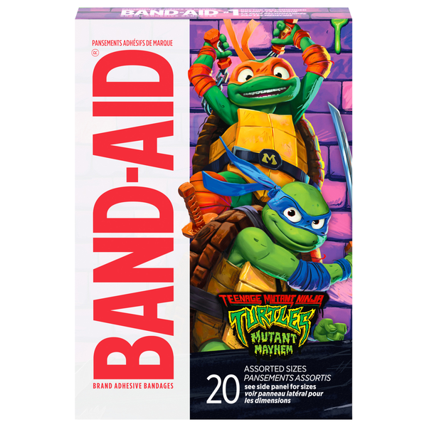 BAND-AID BRAND Adhesive Bandages featuring Nickelodeon TMNT, Assorted ...