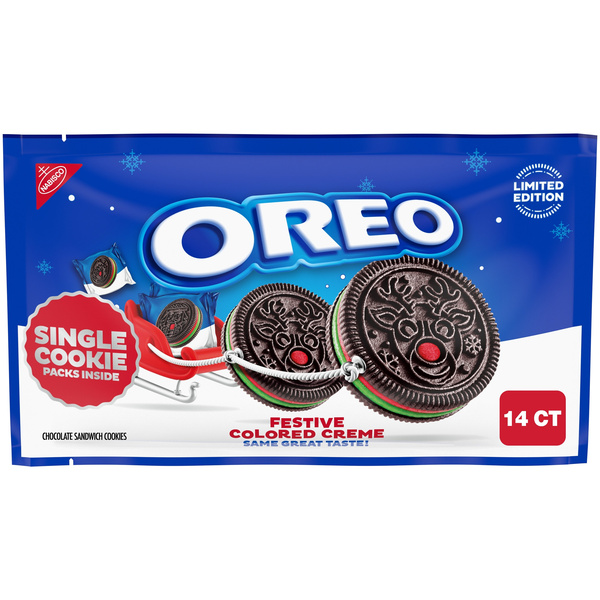 Nabisco Oreo Festive Colored Creme Chocolate Sandwich Cookies, Limited ...