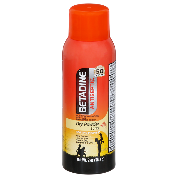 Betadine Antiseptic Dry Powder Spray | Hy-Vee Aisles Online Grocery ...