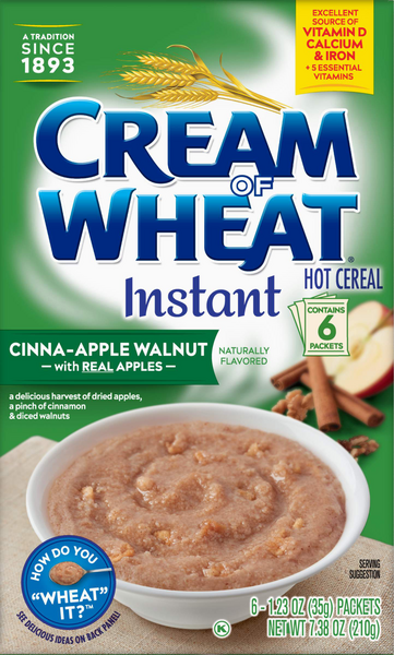 Cream of Wheat Cinna-Apple Walnut Instant Hot Cereal 6-1.23oz. Packets ...